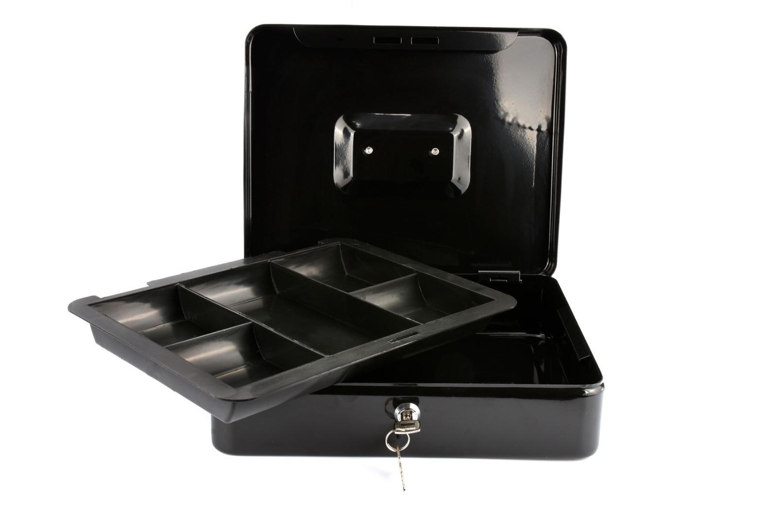 Set of 2 Metal Cash Box Money Bank Key Lockable - Buyerempire