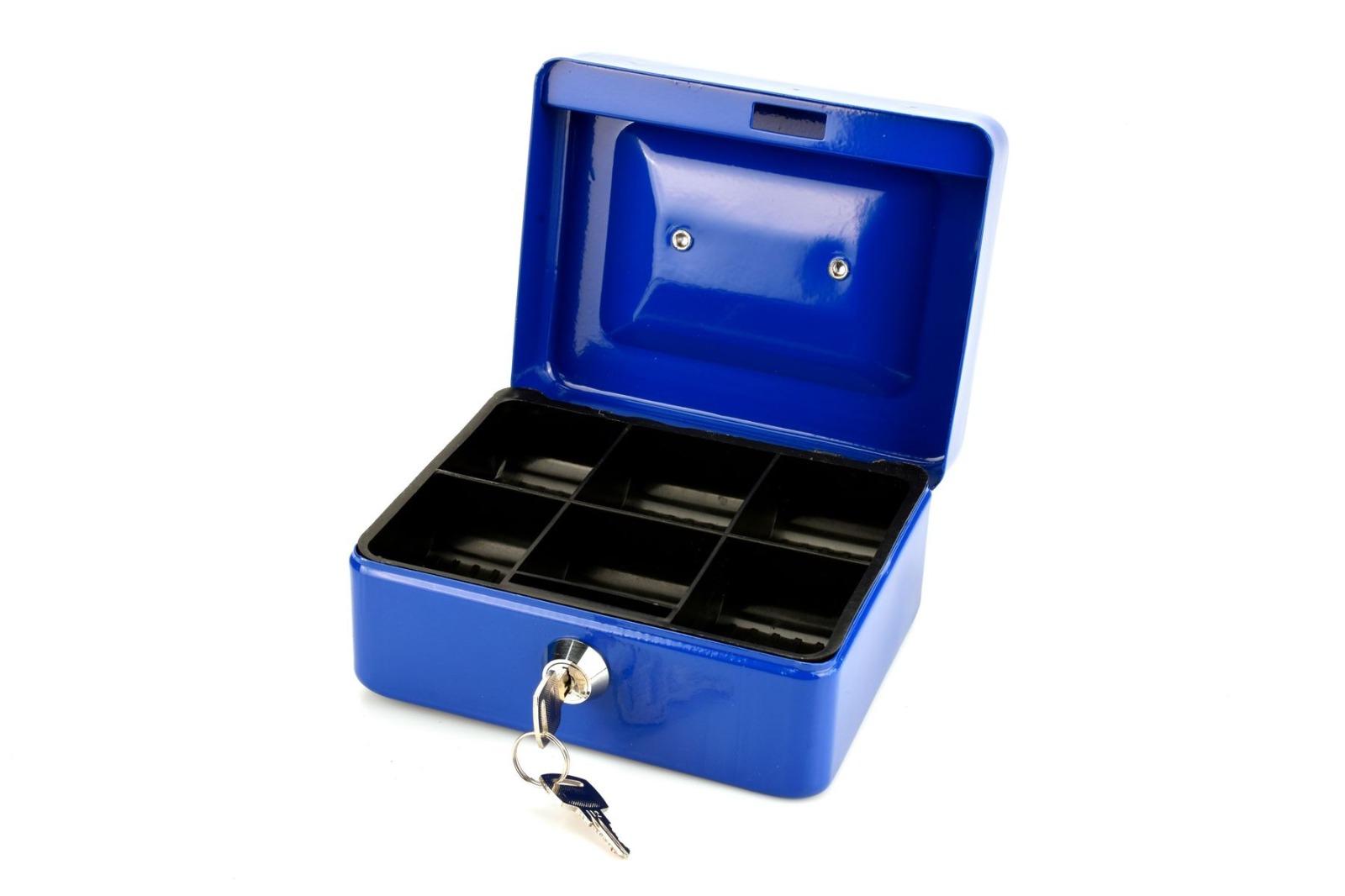 Set of 2 Metal Cash Box Money Bank Key Lockable - Buyerempire