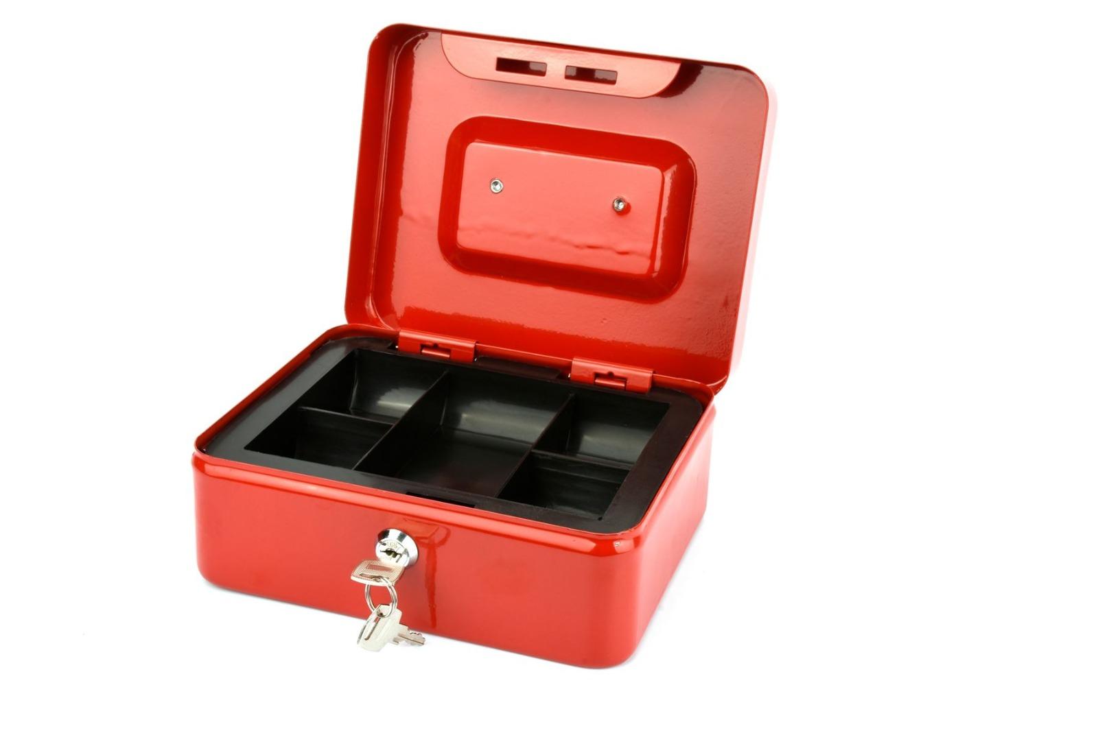 Set of 2 Metal Cash Box Money Bank Key Lockable - Buyerempire
